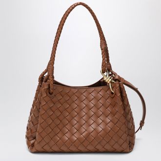 Bottega Veneta Mittelgro&szlig;e Parachute Tasche aus Leder in Tannin