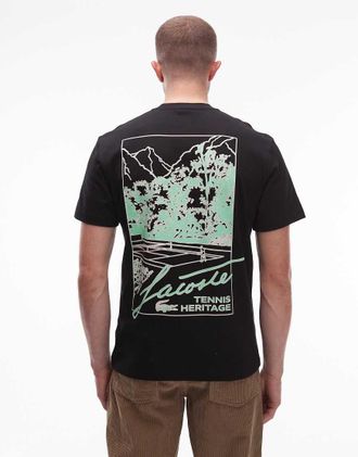 Lacoste T-Shirt in Schwarz mit R&uuml;ckenprint