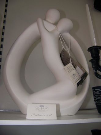 Gilde Gilde Skulptur Francis Paar Partnerkreis, 34 cm, creme