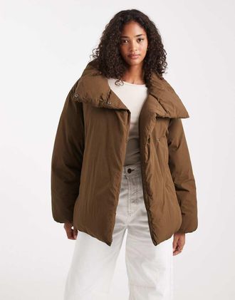 Asos Doudoune épurée à col cheminée - Olive-Vert