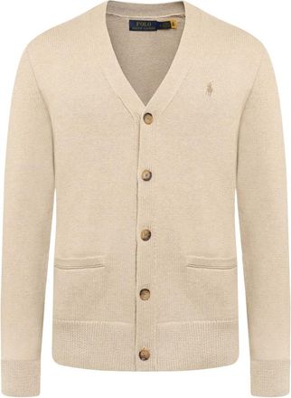 Ralph Lauren Strickjacke mit V-Ausschnitt und kleiner Pony-Stickerei in