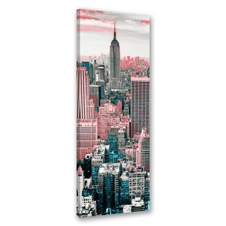 Feeby Wandbild Stadt Druckbild Leinwandbild abstrakt Rosa 40x120 cm
