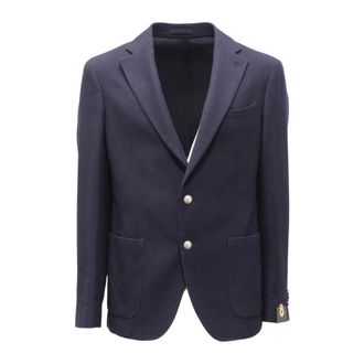 L.B.M. 1911 Weiche Wollmischung Strukturierte Jacke - - Jackets - Herren - Blau - S