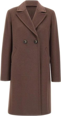 Kaos Kaos, Femme, Manteaux, Brun, Taille: 38 FR Double-Breasted Coat