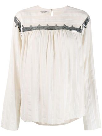 Philosophy di Lorenzo Serafini blouse &agrave; broderies de sequins - Tons neutres