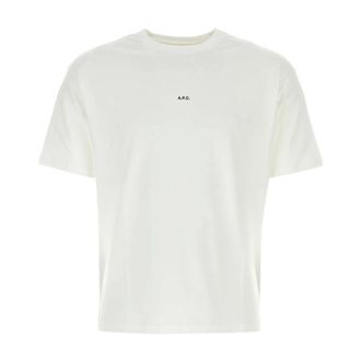 A.P.C. A.p.c., Homme, Tops, Blanc, Taille: S Boxy Micro Logo T-shirt