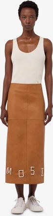 Moschino Verzierter Lederrock - Braun