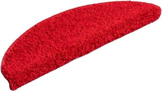 vidaXL Vidaxl - Tapis descalier 15 pi&egrave;ces 56 x 17 x 3 cm Rouge Demi-rond