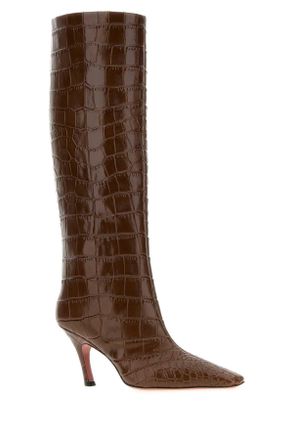 Amina Muaddi Monaboot80 Brownprinte Brownprinted Stivali Boot