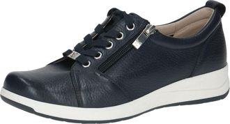 Caprice Comfort Damen Sneaker flach aus Leder mit Reißverschluss, Blau (Ocean Deer), 36 EU