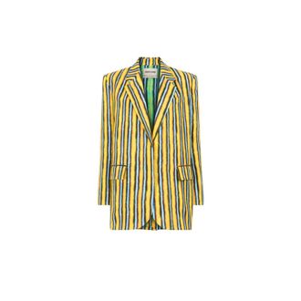 Roberto Cavalli Femme, Vestes, Multicolore, Taille: 36 FR Veste Iconique en Lin Imprim&eacute; Baidera