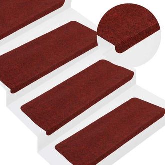 vidaXL Stufenmatten Selbstklebend 30 Stk. Rot 65x24,5x3,5 cm - Vidaxl