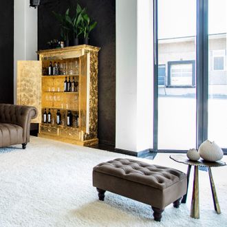 Naturoo home24 Polsterhocker Boyce I 68 x 36 x 51cm Braun/Nougat