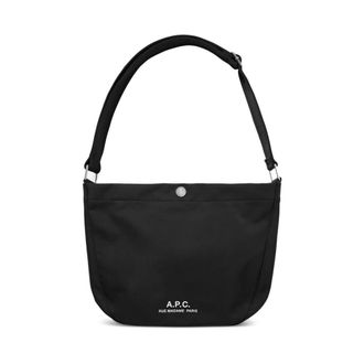 A.P.C. A.p.c., Femme, Sacs, Noir, Taille: ONE Size Sac Bandouli&egrave;re Noir R&eacute;glable avec Poche