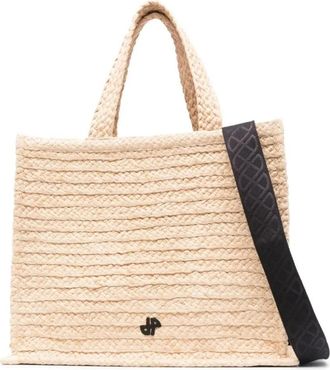 Patou Hobo Bags - Textured Vanilla White Raffia Handbag - Gr. unisize - in Beige - f&uuml;r Damen