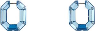 Swarovski Femme, Accessoires, Bleu, Taille: ONE Size Lucent Octagon Hoop Earrings