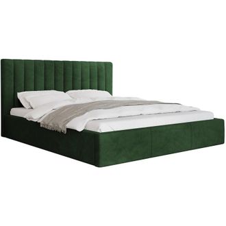 Best Mobilier Bestmobilier - Rosario - lit coffre - 140x200 - sommier inclus - en velours - vert