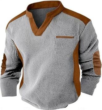 Generic Chemise r&eacute;tro vintage pour homme, coupe classique, v&ecirc;tement de travail d&eacute;contract&eacute;, polo &agrave; boutons, l&eacute;ger et respirant, tuniques de vacances, gris, 3X