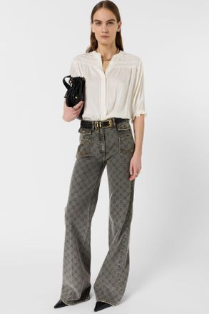 Gerard Darel Jean flare &agrave; monogramme - ANNA - anthracite