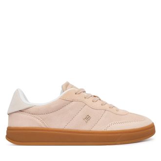 Tommy Hilfiger Sneakers Tommy Hilfiger Th Monogram Plaque Suede Trainers FW0FW09180 Rosa