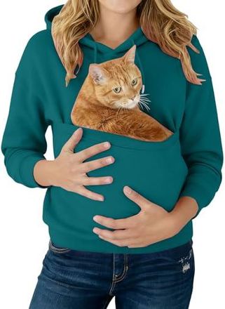 Generic Sweat à capuche pour femme Grande taille Chaud Chat Mom Sweat à capuche pour femme Pull à capuche avec cordon de serrage Tops Pull à capuche Chemisier
