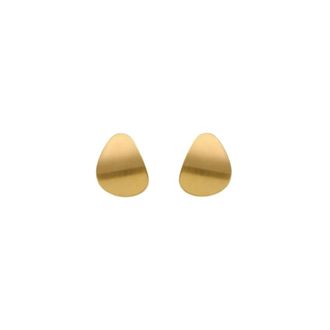 Dansk Copenhagen Ines Waterproof 18K Gold Plated Post Earrings - Brushed Stainless Steel - Femme - Accessoires - Jaune - Taille: ONE Size