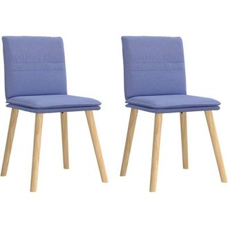 vidaXL Esszimmerst&uuml;hle 2 Stk. Jeansblau Stoff Vidaxl