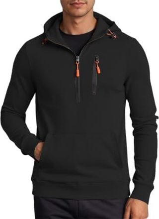 Generic Sweat a Capuche Homme Hooded Sweatshirt Hoodie Zipp&eacute; Doubl&eacute; en Fleece Pullover Casual avec Imprim&eacute; Confortable L&eacute;ger Mode Athl&eacute;tique Streetwear