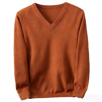 Generic Pull chaud &agrave; col en V pour homme - Coupe r&eacute;guli&egrave;re - Manches longues - V&ecirc;tement de travail d&eacute;contract&eacute; - Superposition intelligente - Automne et hiver