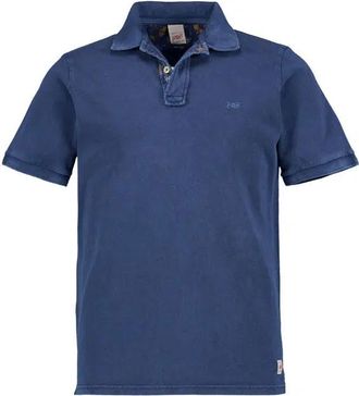 Bob Herren Polo-Shirt blau Baumwoll-Piqu&eacute;