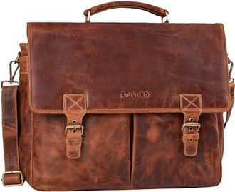 STILORD Toledo Grand Sacoche Porte Document Homme en Cuir V&eacute;ritable Vintage Cartable Ordinateur 15,6 Pouces Sac pour le Cours Serviette Professeur pour le Bus