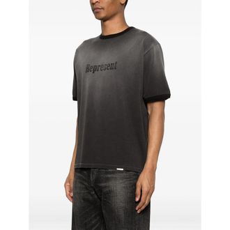 Represent Logo-Embroidered Cotton T-Shirt - Gray