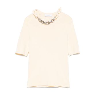 Paco Rabanne Seiden-Baumwoll-Polo-Shirt - - Tops - Damen - Beige - M