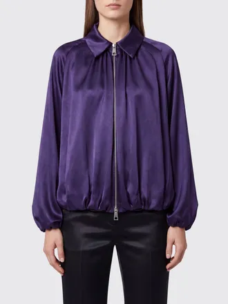Liviana Conti Bomber court drap&eacute; en satin avec manches ballon