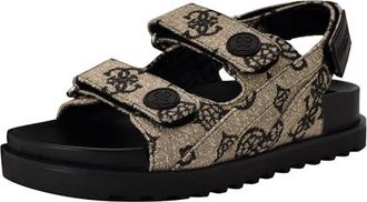 Guess Femme Fadey Sandale, Logo Noir Blanc 001, 39.5 EU