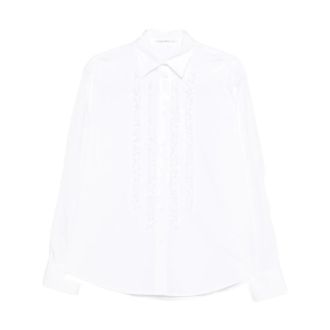 Ermanno Scervino Femme, Blouses et Chemises, Blanc, Taille: 34 FR Chemise &agrave; Manches Longues Orn&eacute;e de Volants