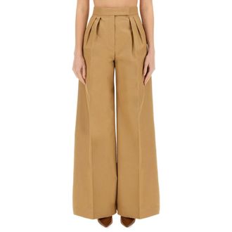 Max Mara Femme, Pantalons, Beige, Taille: 38 FR Wide Leg Pantalons