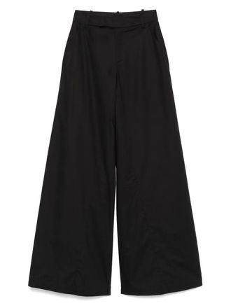 Federica Tosi pantalon en popeline &agrave; taille &eacute;lastiqu&eacute;e - Noir
