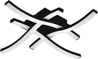 Eglo LED Deckenleuchte Cabezas-E, stabförmige Deckenlampe, Wohnzimmerlampe aus Metall und Kunststoff in schwarz weiß, Lampe Decke Wohnzimmer, warmweiß, 40 