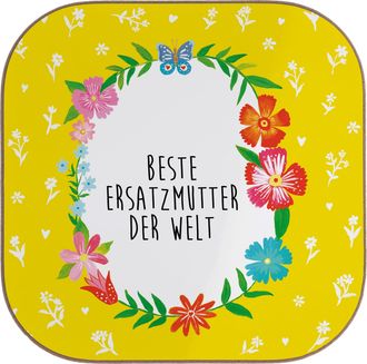 Mr. & Mrs. Panda gläseruntersetzer Ersatzmutter - Geschenk, Holzuntersetzer, Ma, Coaster, Mutti, Mami, Tischuntersetzer, Beste, Untersetzer für Gläser, Mama, Tassen