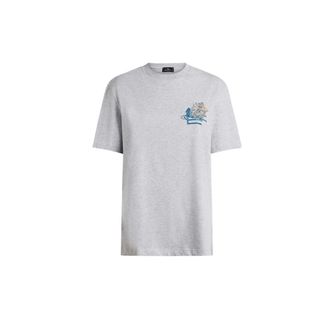 Etro Femme, Tops, Gris, Taille: 36 FR T-shirt avec logo brod&eacute;