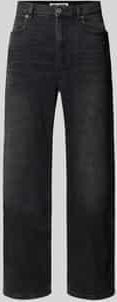 Review High Waist Baggy Jeans mit Label-Patch