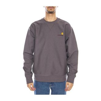 Carhartt Work in Progress American Script Sweatshirt - - Sweatshirts & Hoodies - Herren - Grau - S