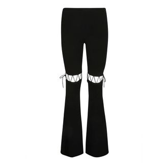 Nensi Dojaka Ausgestellte Schwarze Spitzenleggings Aw23 - - Trousers - Damen - Schwarzk - XS