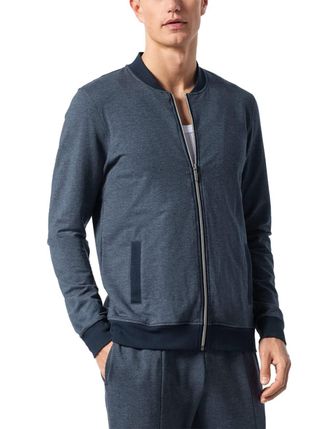 Schiesser Herren Jacke Pyjamaoberteil, dunkelblau-gem, 56