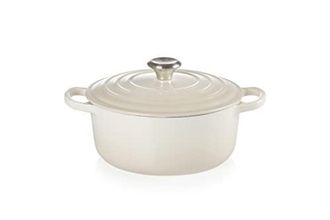 LE CREUSET Le Creuset Cocotte Signature en Fonte Émaillée avec Couvercle, 20 cm, Ronde, 2,4 L, 3,092 kg, Meringue, 21177207164430