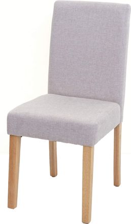 Mendler Esszimmerstuhl Littau, K&uuml;chenstuhl Stuhl, Stoff/Textil - Creme-beige, helle Beine