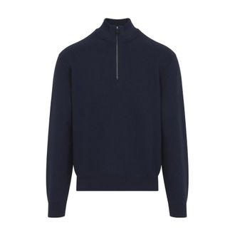 Ralph Lauren Pullover mit halbem Rei&szlig;verschluss - - Knitwear - Herren - Blau - L