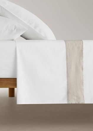 Mango Drap plat coton lav&eacute; bord lin lit 90 cm sable - Home - Lit 90 cm - MANGO HOME