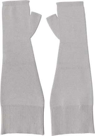 Dolce & Gabbana Gray Virgin Wool Knitted Fingerless Men Gloves